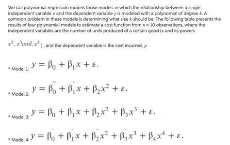 Solved We Call Polynomial Regression Models Those Models In