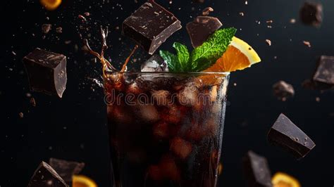 Chocolate And Orange Infused Iced Coffee Splash Stock Image Image Of Artistic Dynamic 351903799