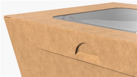 Small Kraft Salad Box With Clear Window 3d Model 17 3ds Blend C4d
