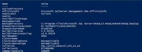 SQL Server PowerShell Script Getting Properties And Details SQL