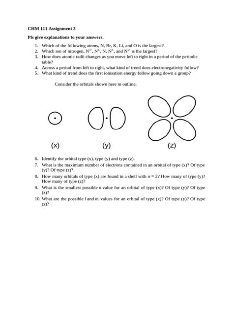 Chm 111 Atomic Structure Assignment Pdf