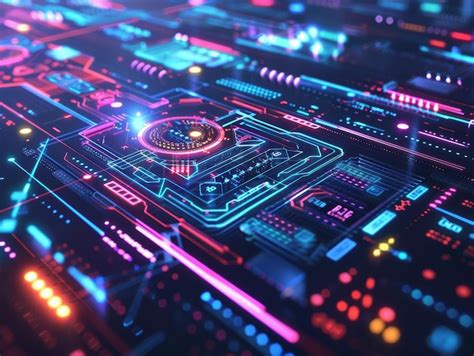 Futuristic Artificial Intelligence Interface With Glowing Digital