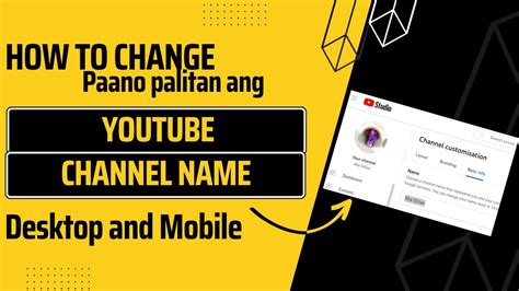How to Change Youtube Channel Name? | Paano palitan ang iyong Channel Name? | Desktop & CP ...