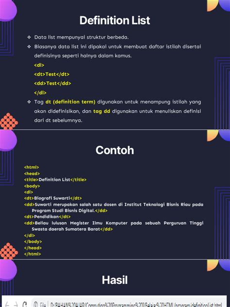 03 Definition List Nested Dan Menyisipkan Gambar Reguler Pdf