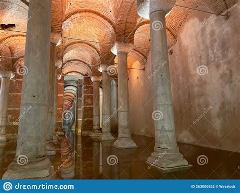 Rows Of Columns In The Restored Basilica Cistern Istanbul Turkey