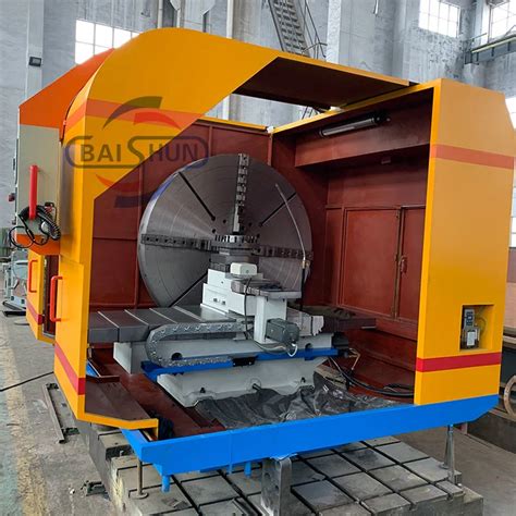 Flat Bed Horizontal Cnc Lathe For Facing Flange Tyre Mold Pipe Face Plate Horizontal Lathe