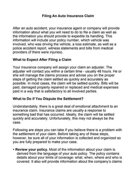 Filing Insurance Claim Pdf