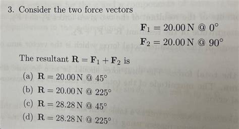 Solved Consider The Two Force Vectors The Resultant R Chegg