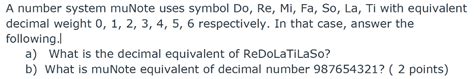 Solved A Number System Munote Uses Symbol Do Re Mi Fa
