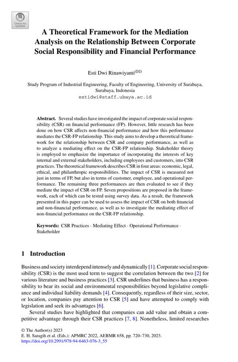 Pdf A Theoretical Framework For The Mediation Analysis On The