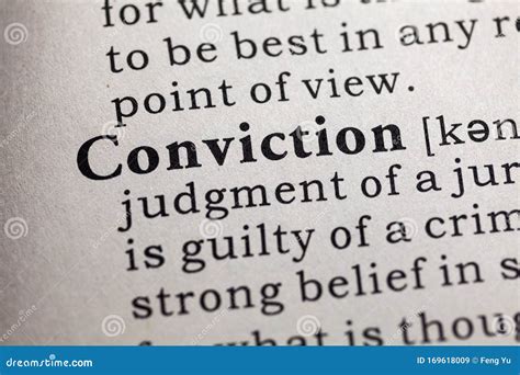 Definition Of The Word Conviction Stock Image Image Of Word