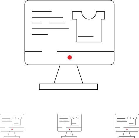 Computer Screen Monitor Shopping Bold And Thin Black Line Icon Set 13327781 Vector Art At Vecteezy