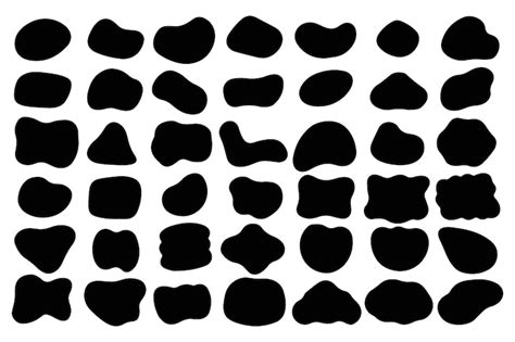 Premium Vector Black Organic Abstract Shapes Seamless Print Of Rough Irregular Blob Splotch