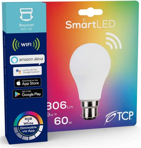 TCP WiFi Bulb RGB W BC 860 Lumens Amazon Co Uk Lighting