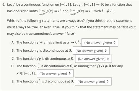 Solved Let F Be A Continuous Function On Let Chegg