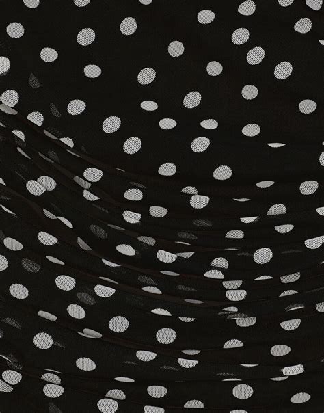 여성용 인쇄 폴카 도트 랩 네크라인 튤 탑 Dolceandgabbana®