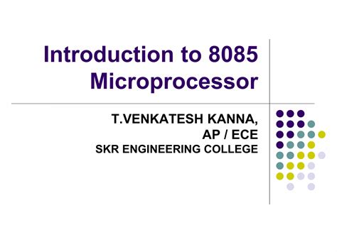 Introduction To 8085 Microprocessor Ppt