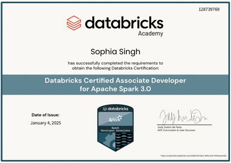 Sophia Singh On Linkedin Databricks Apachespark Certification