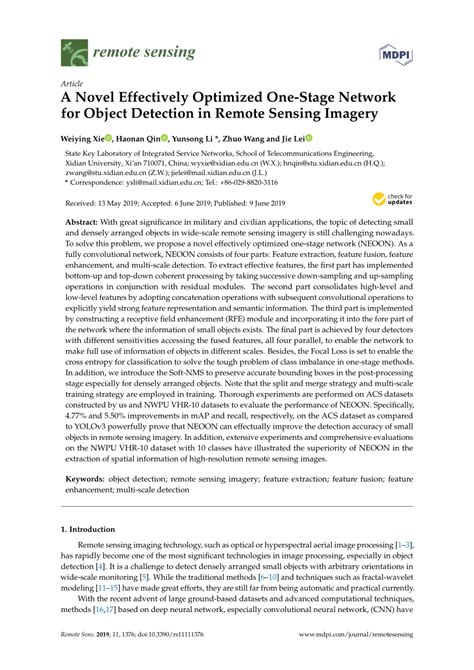 pdf a novel effectively optimized one stage network for object