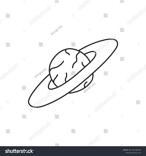 Digital Handdrawn Tattoo Vector Planet Ring Stock Vector Royalty Free Shutterstock
