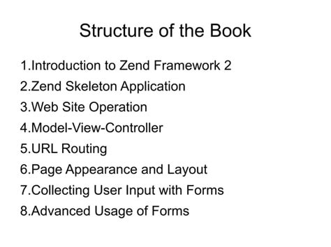 Using Zend Framework 2 Book Presentation Ppt