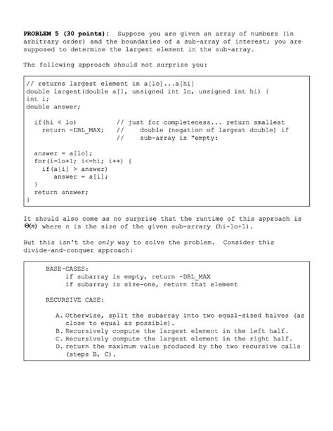 Solved PROBLEM Points Suppose You Are Given An Array Chegg Com