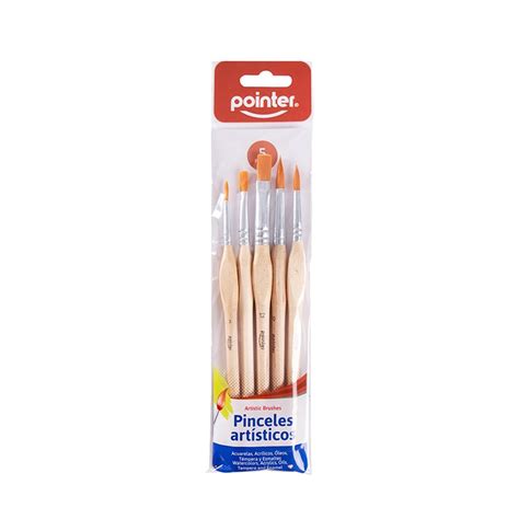 Pointer Brush Set 5pcs 3 Rounded 2 Flat Charrans Chaguanas Pointer Brush Set 5pcs 3 Rounded 2 Flat Charrans Chaguanas
