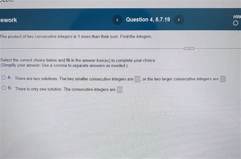 solved the product of two consecutive integers is 1 more