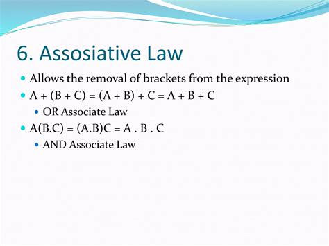 Laws Of Boolean Algebra Pptx