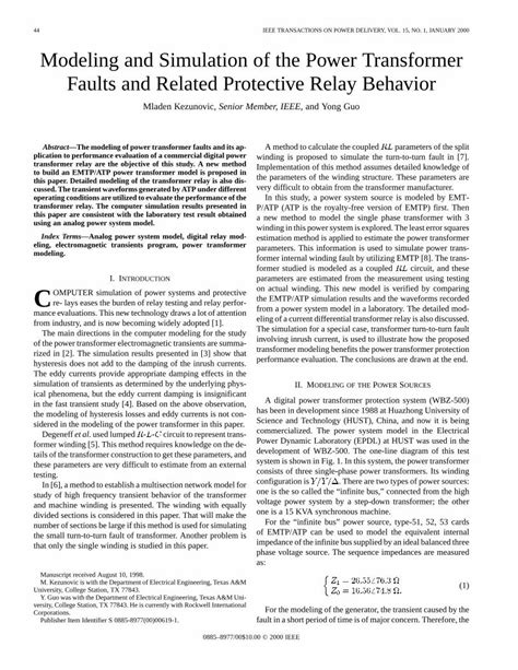 Pdf Modelling Of Power Transformer Faults Dokumen Tips