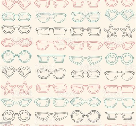 유행 액세서리 낙서 안경 원활한 패턴 다른 모양 선글라스 안경 0명에 대한 스톡 벡터 아트 및 기타 이미지 0명 개성 개념 개인 장식품 Istock