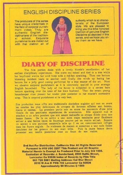 Diary Of Discipline 1989 By California Star Productions Hotmovies