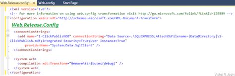 vishal joshi s tangent web 1 click publish with vs 2010