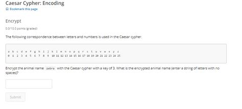 Solved Caesar Cypher Encoding A Bookmark This Page Encrypt