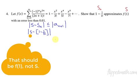 Alternating Series Estimation Theorem Review For Final