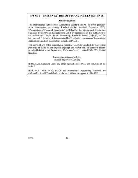 Ipsas 1 Ipsas 1—presentation Of Financial Statements Acknowledgment