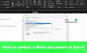 How To Insert A Word Document In Excel