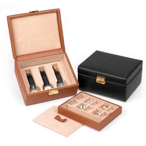 Leather Cufflink Watch Case