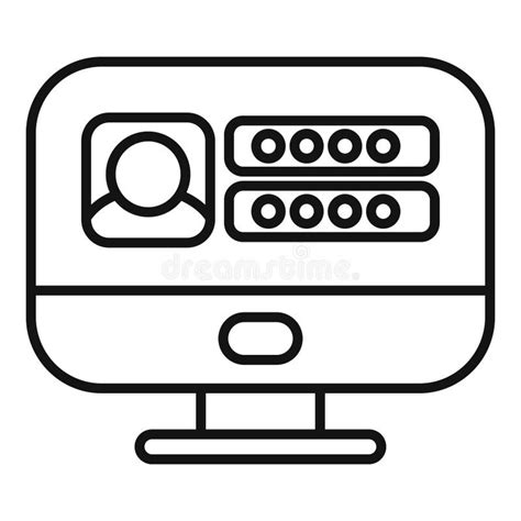 Computer Displaying User Login Form With Password And Avatar Icon Stock Vector Illustration Of