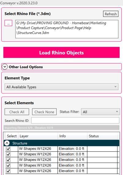 Importing Structure With Revit Types Curve Based Proving Ground Apps