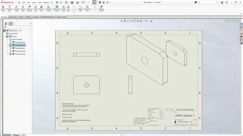 Solidworks Drawing Demo 15 Creating Orthographic Isometric And Projected Views Youtube