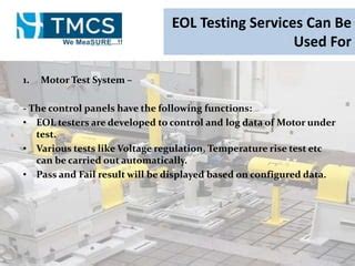 TMCS Its Solutions EOL Testing DAQ System ATE Testing Pptx