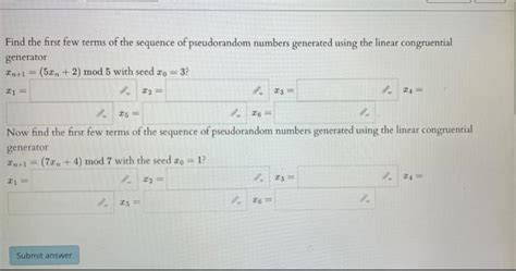 Solved Find The First Few Terms Of The Sequence Of