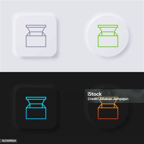 상자 아이콘 세트 웹 디자인을 위한 다색 뉴모피즘 버튼 소프트 Ui 디자인 응용 프로그램 Ui 등 아이콘 세트 버튼 벡터 공급망에 대한 스톡 벡터 아트 및 기타 이미지