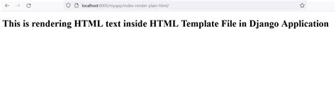 How To Render Plain Html Page As An Output In Django Application Just