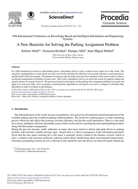 Pdf A New Heuristic For Solving The Parking Assignment Problem