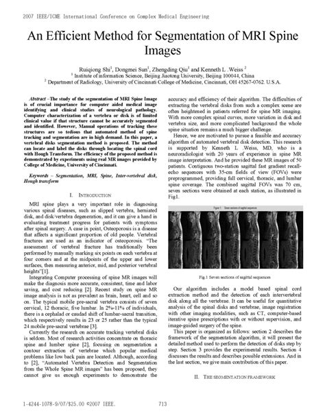 pdf an efficient method for segmentation of mri spine images