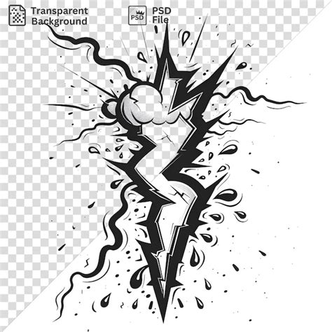 Premium Psd Awesome Lightning Splash Vector Symbol Electric Strike In The Shape Of A Lightning