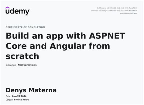 Denys Materna On Linkedin Aspnetcore Angular Udemycertified