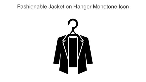 Fashionable Jacket On Hanger Monotone Icon In Powerpoint Pptx Png And Editable Eps Format PPT Sample